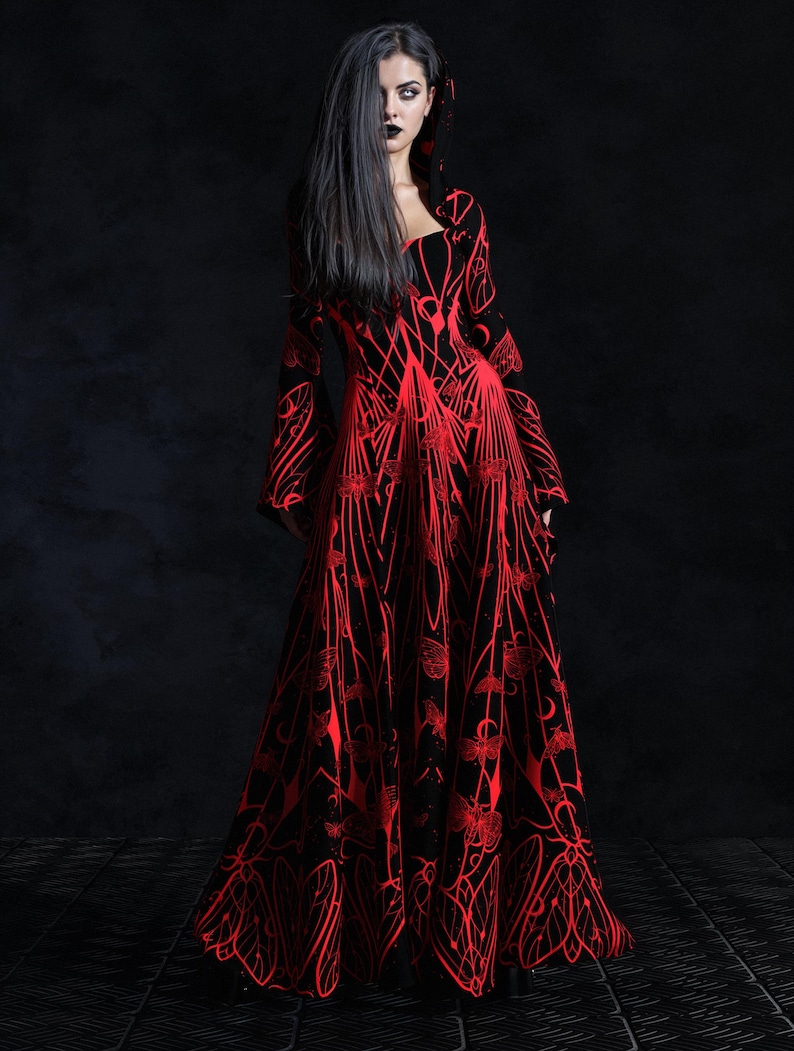 Black Goth Dress, Rave Black Outfit Woman, Gothic Witch Dress, Festival ...