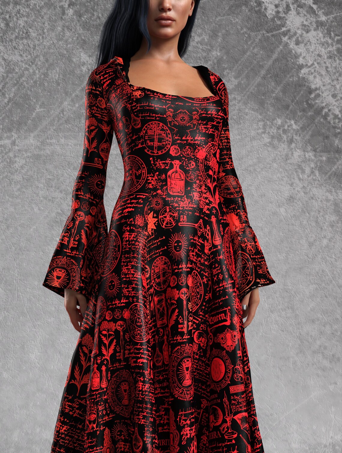 Red Dress Women, Halloween Dress Women, Ocult Costume Women, Halloween ...