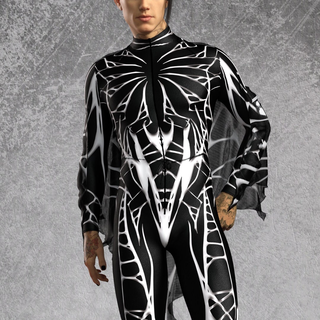 Mens Arachna Wings Costume: Gothic Rave Bodysuit Set - Etsy
