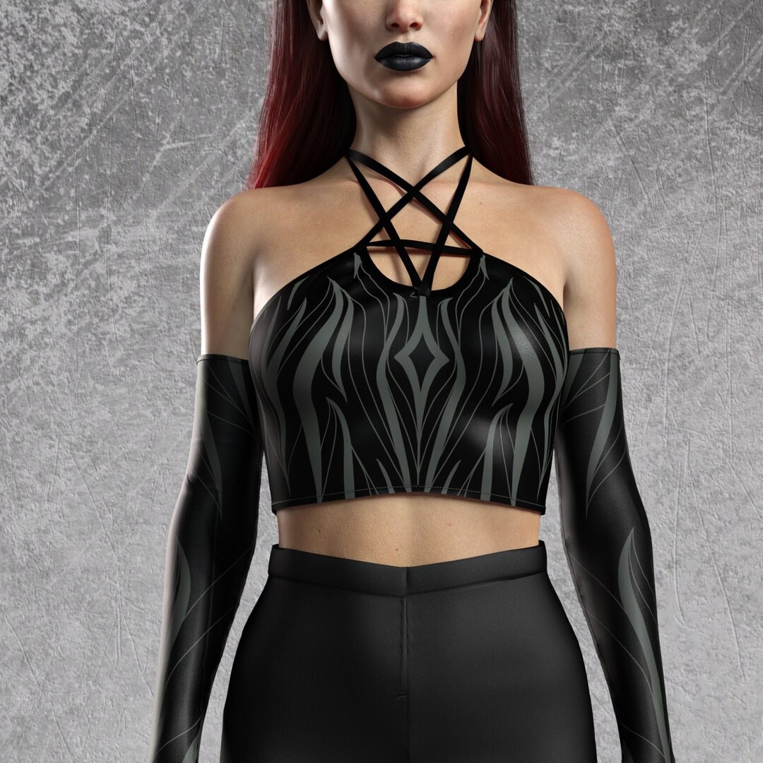 Festival Top Woman, Goth Sexy Top Woman, Pentagram Top Woman, Gothic ...