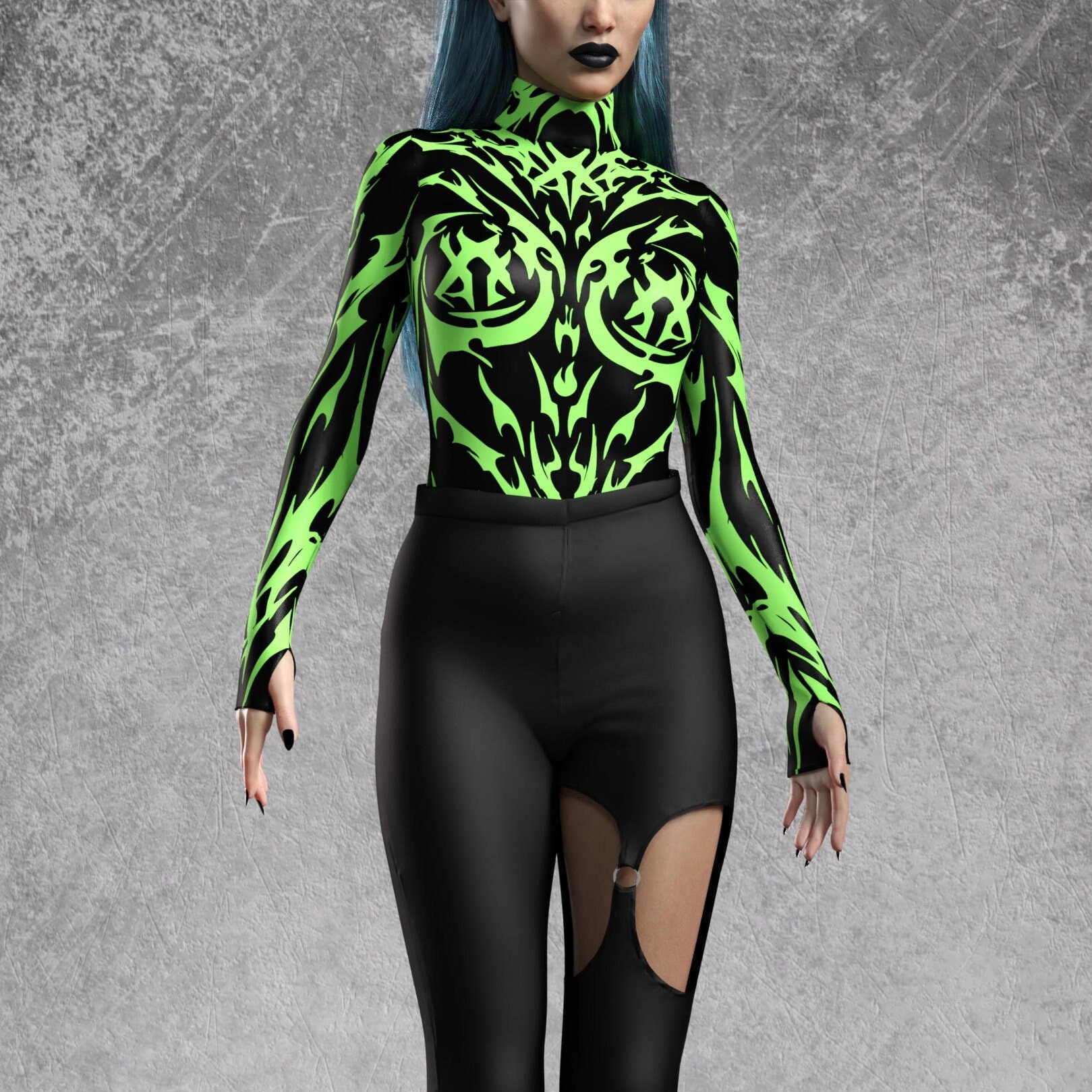 Gothic Leotard Set Women, Rave Outfit Woman, Gothic Clothing Women ...