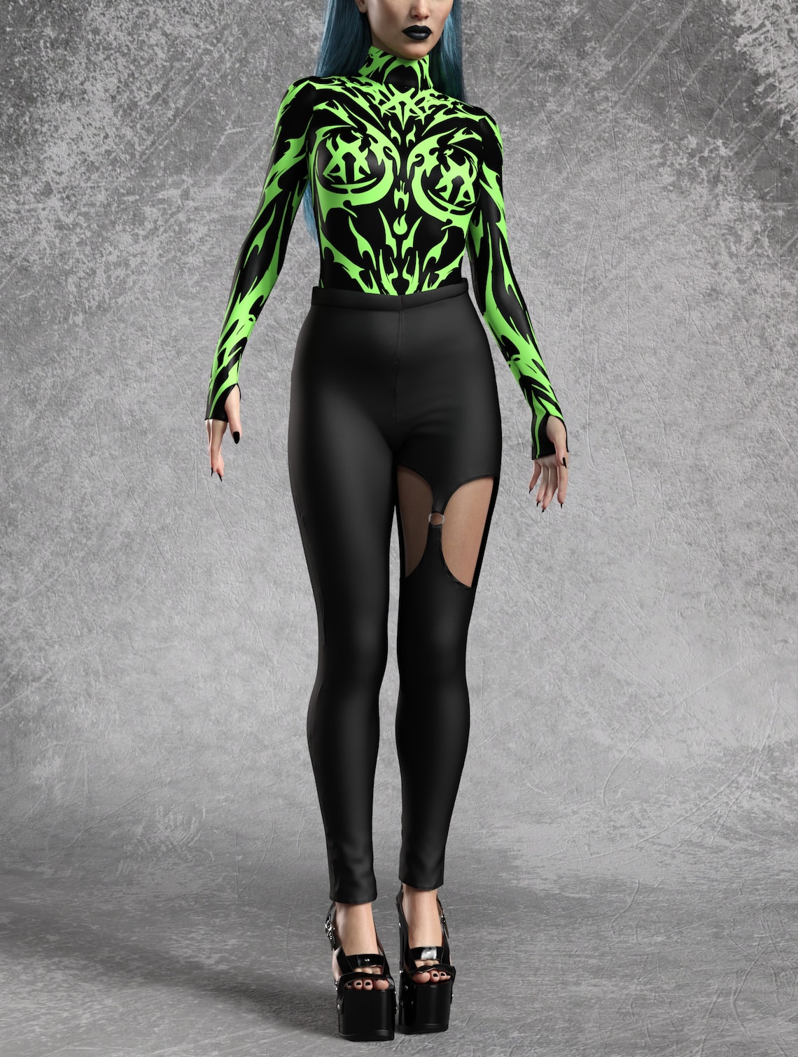 Gothic Leotard Set Women, Rave Outfit Woman, Gothic Clothing Women ...