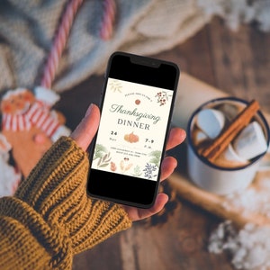 2 Style Thanksgiving Invitation Canva Editable Template - Etsy