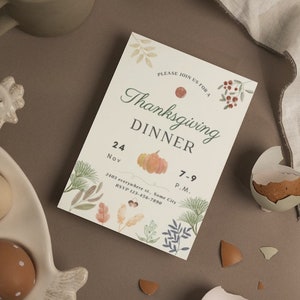 2 Style Thanksgiving Invitation Canva Editable Template - Etsy
