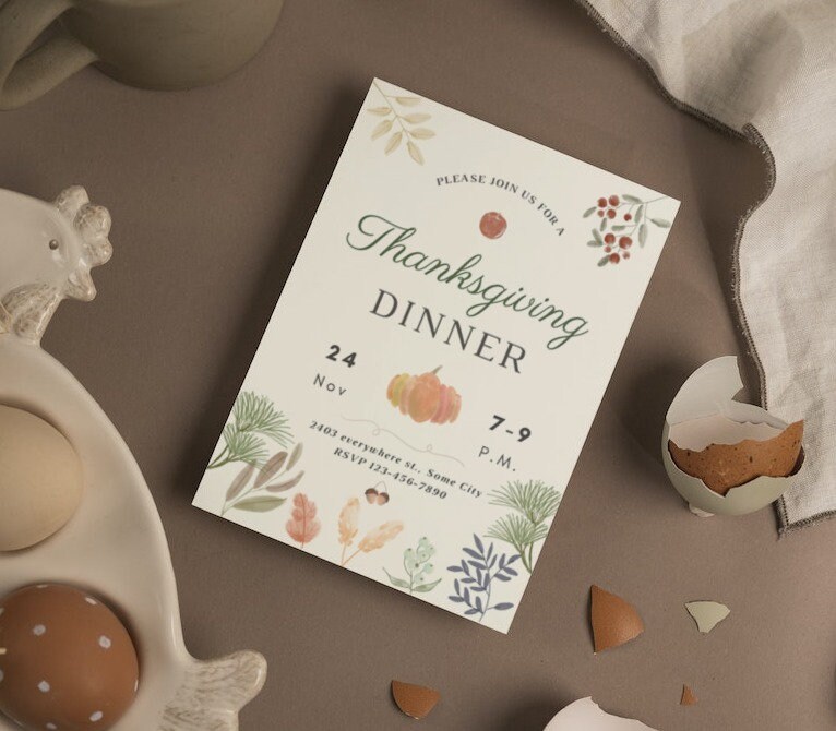 2 Style Thanksgiving Invitation Canva Editable Template - Etsy