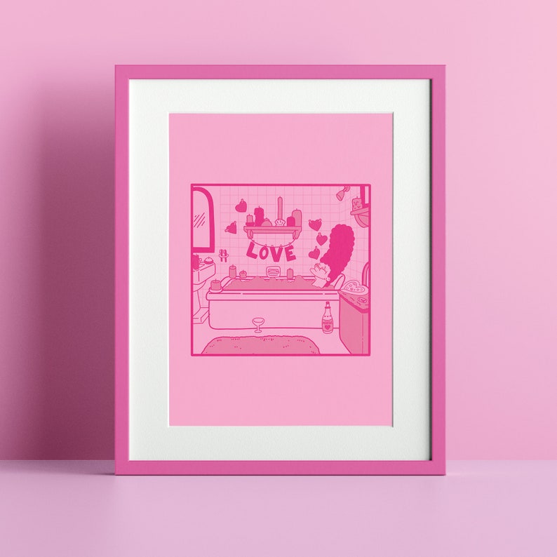 Marge Simpson Self Care - A4 Pink Print - Etsy