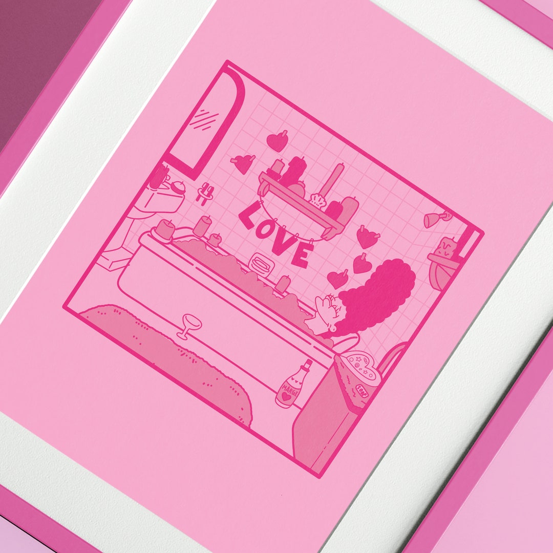 Marge Simpson Self Care - A4 Pink Print - Etsy