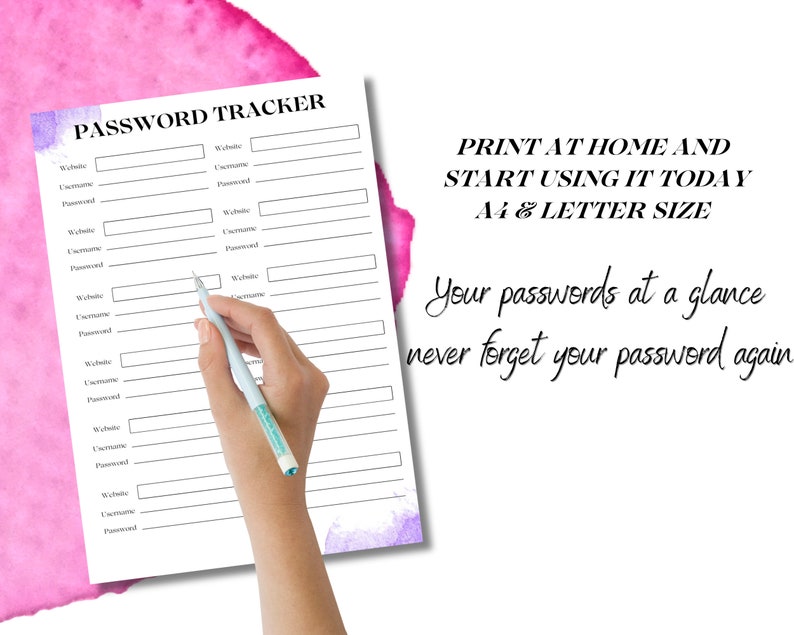 Simple Password Tracker Password Keeper Password Log password Organizer ...