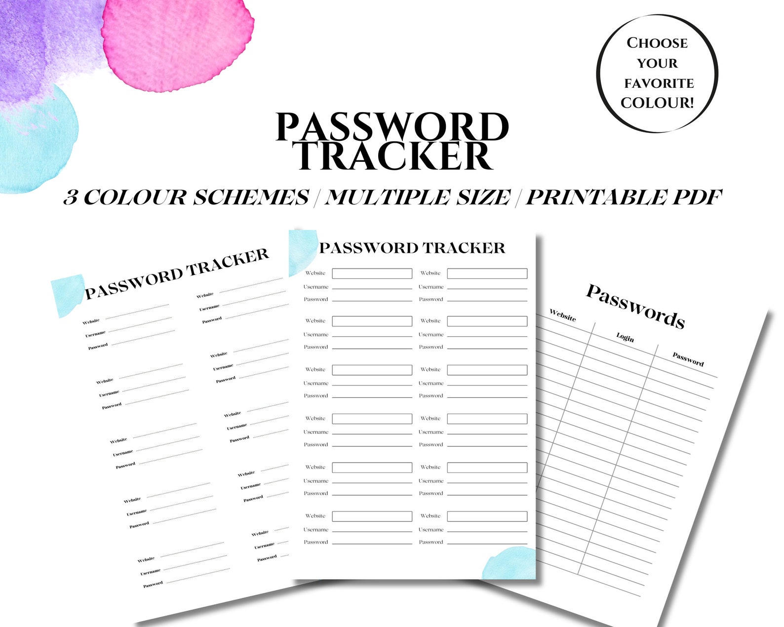 Simple Password Tracker Password Keeper Password Log password Organizer ...