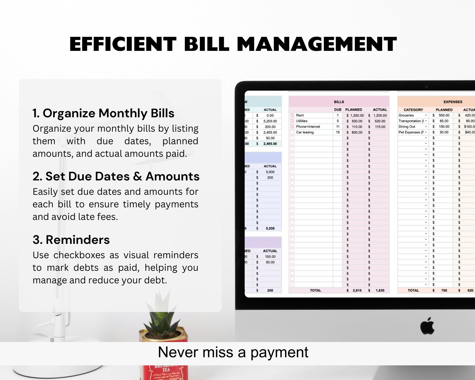 Ultimate Budget Planner for Google Sheets, Monthly Budget Spreadsheet ...