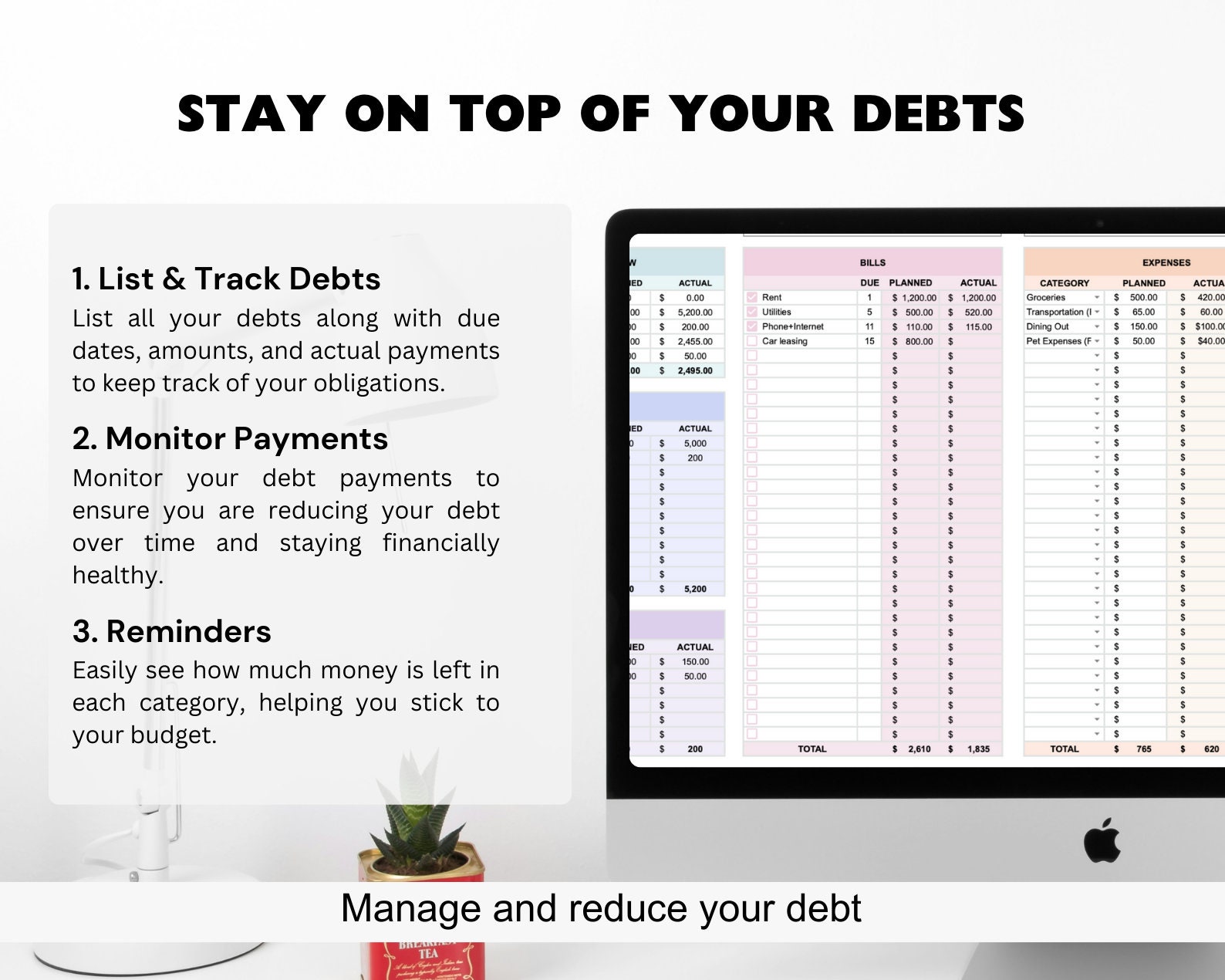 Ultimate Budget Planner for Google Sheets, Monthly Budget Spreadsheet ...