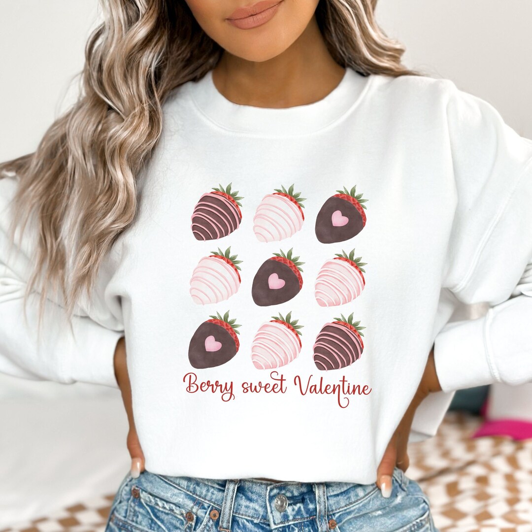 Berry Sweet Valentine's Day Sweatshirt, Happy Valentine's Day Crewneck ...