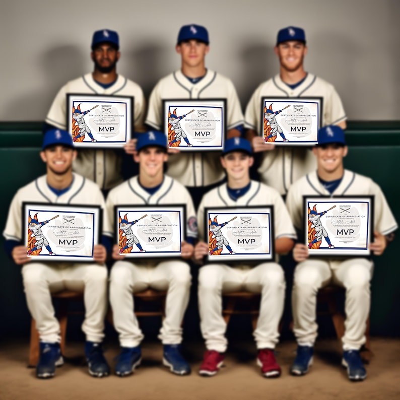 Baseball Award Certificates Template Editable, Baseball Team Party ...