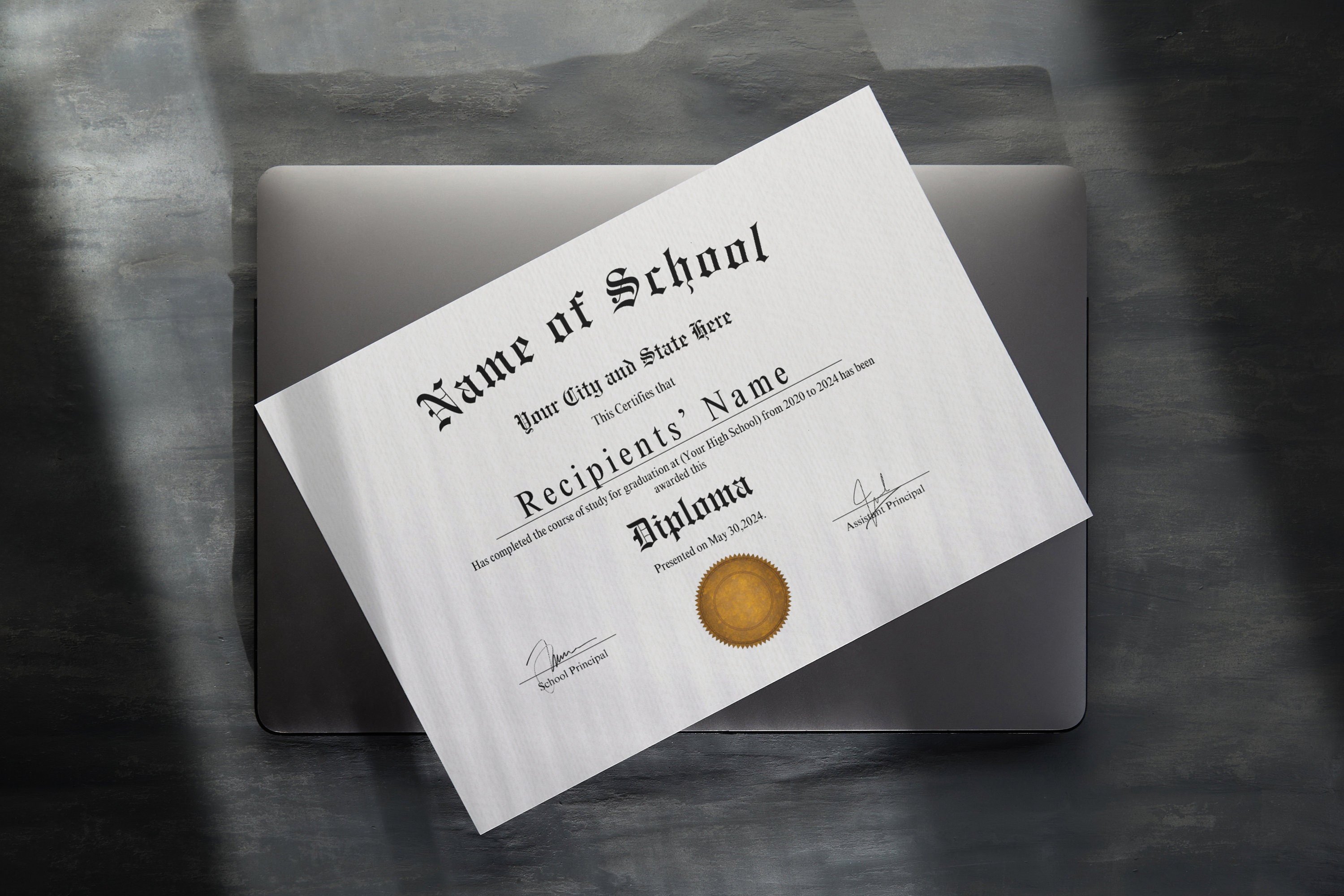 Home School Diploma High School Diploma Editable Canva Template Custom ...