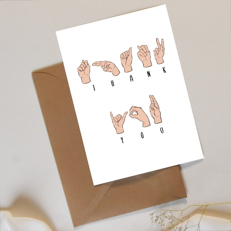 Appreciation Sign Language Thank You Card, Learn ASL, Sign Language ...