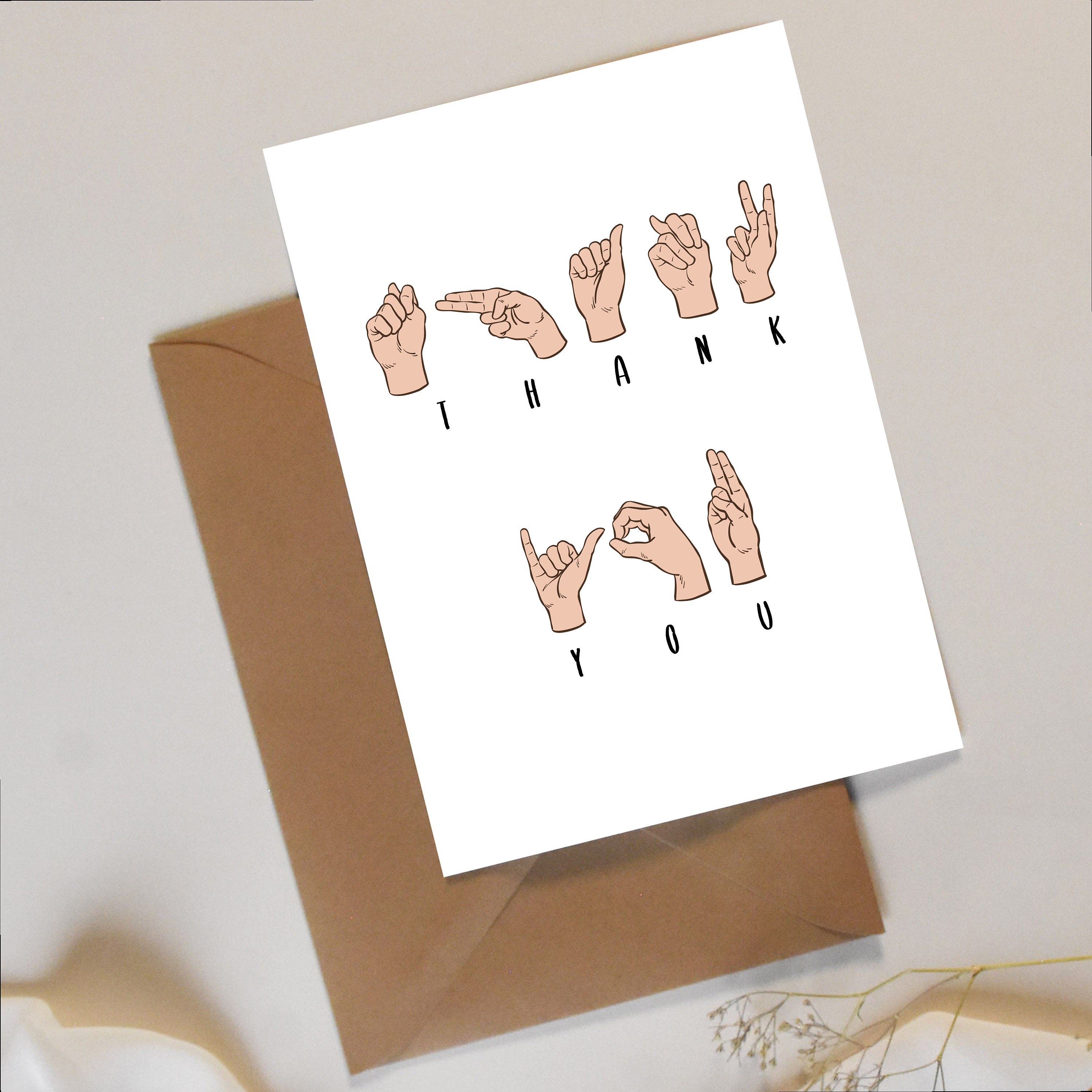 Appreciation Sign Language Thank You Card, Learn ASL, Sign Language ...