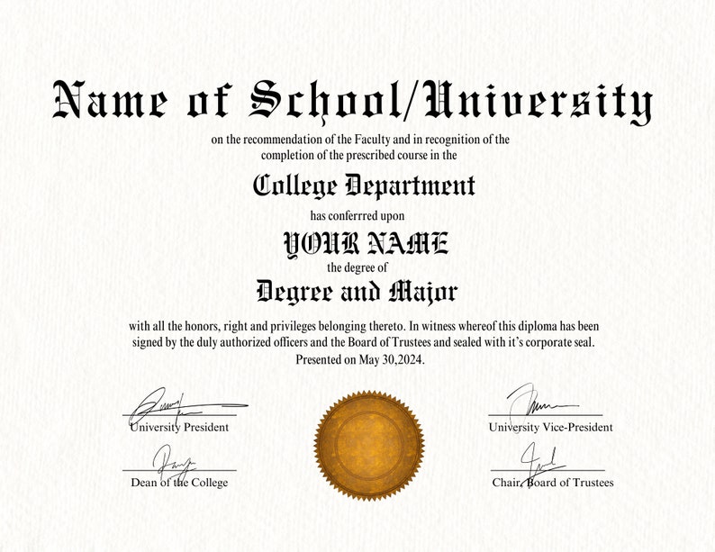 University College Degree Diploma Editable Canva Template Diploma ...