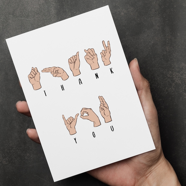Appreciation Sign Language Thank You Card, Learn ASL, Sign Language ...