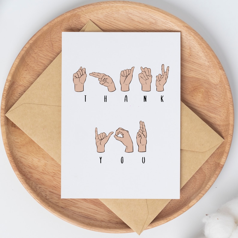 Appreciation Sign Language Thank You Card, Learn ASL, Sign Language ...