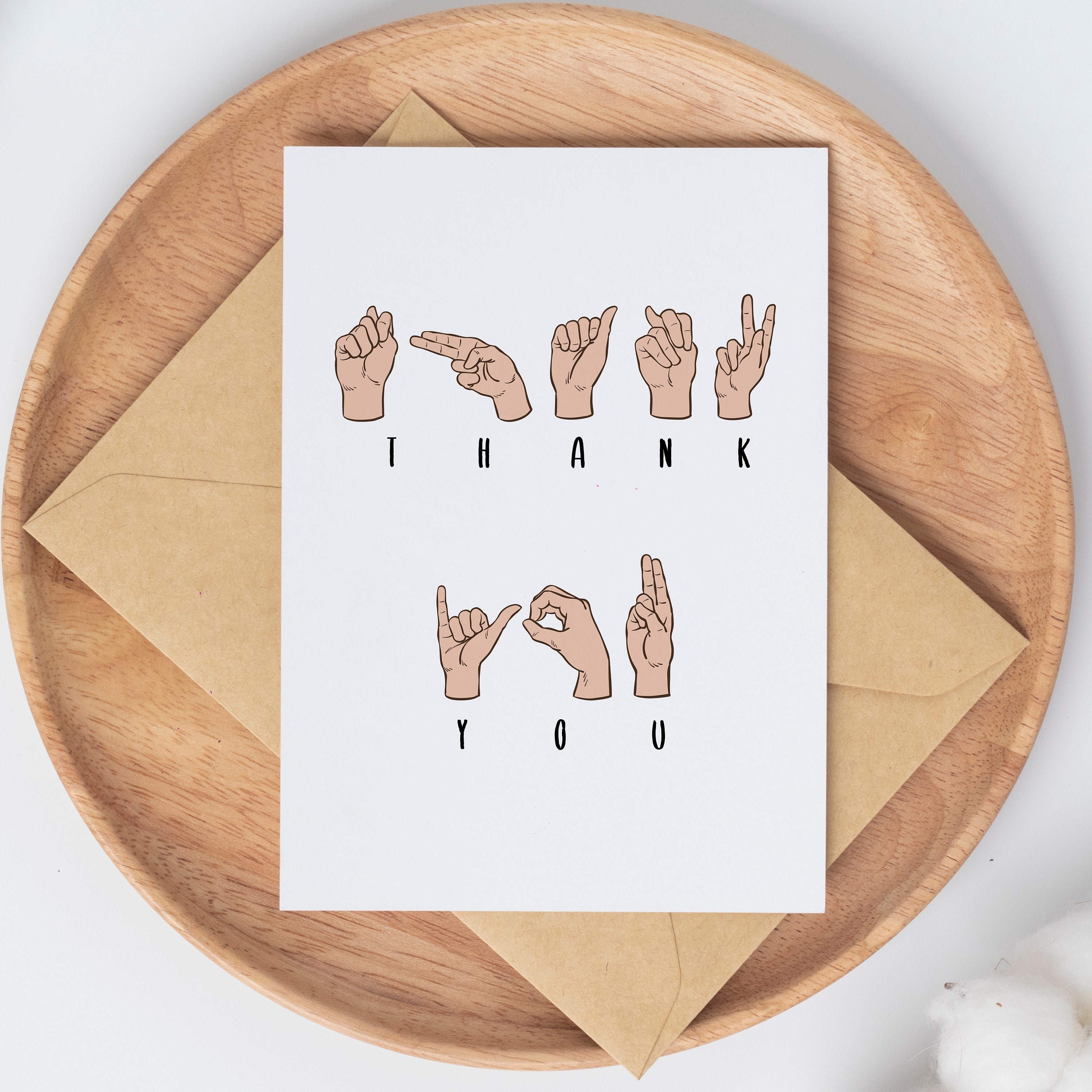 Appreciation Sign Language Thank You Card, Learn ASL, Sign Language ...