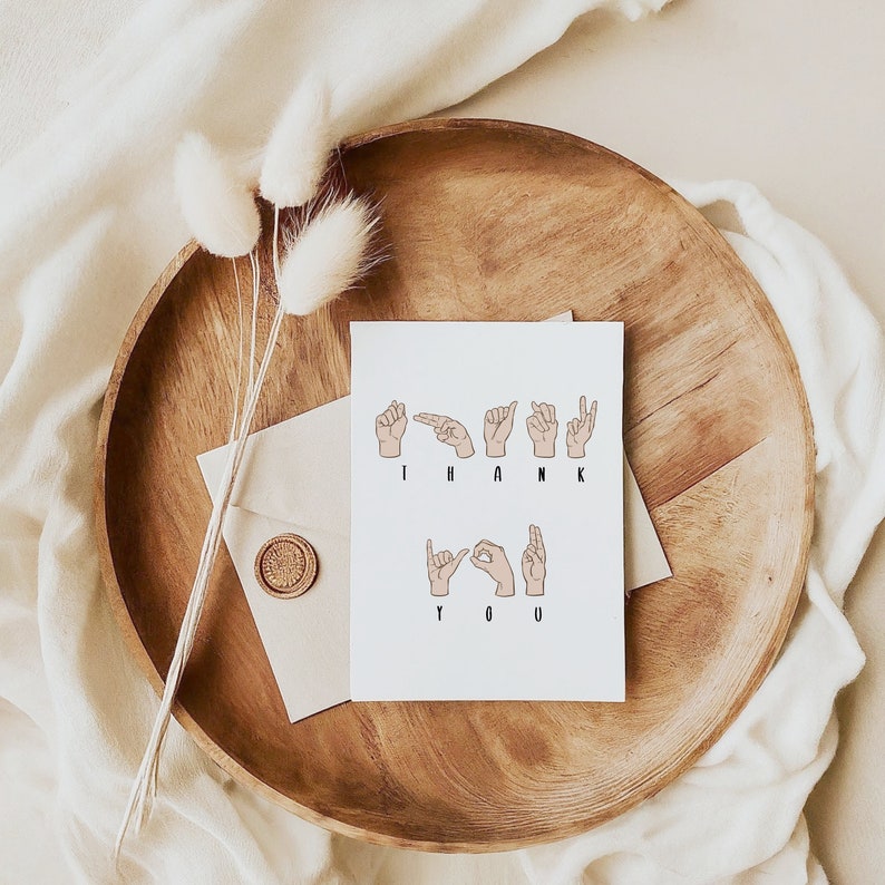 Appreciation Sign Language Thank You Card, Learn ASL, Sign Language ...