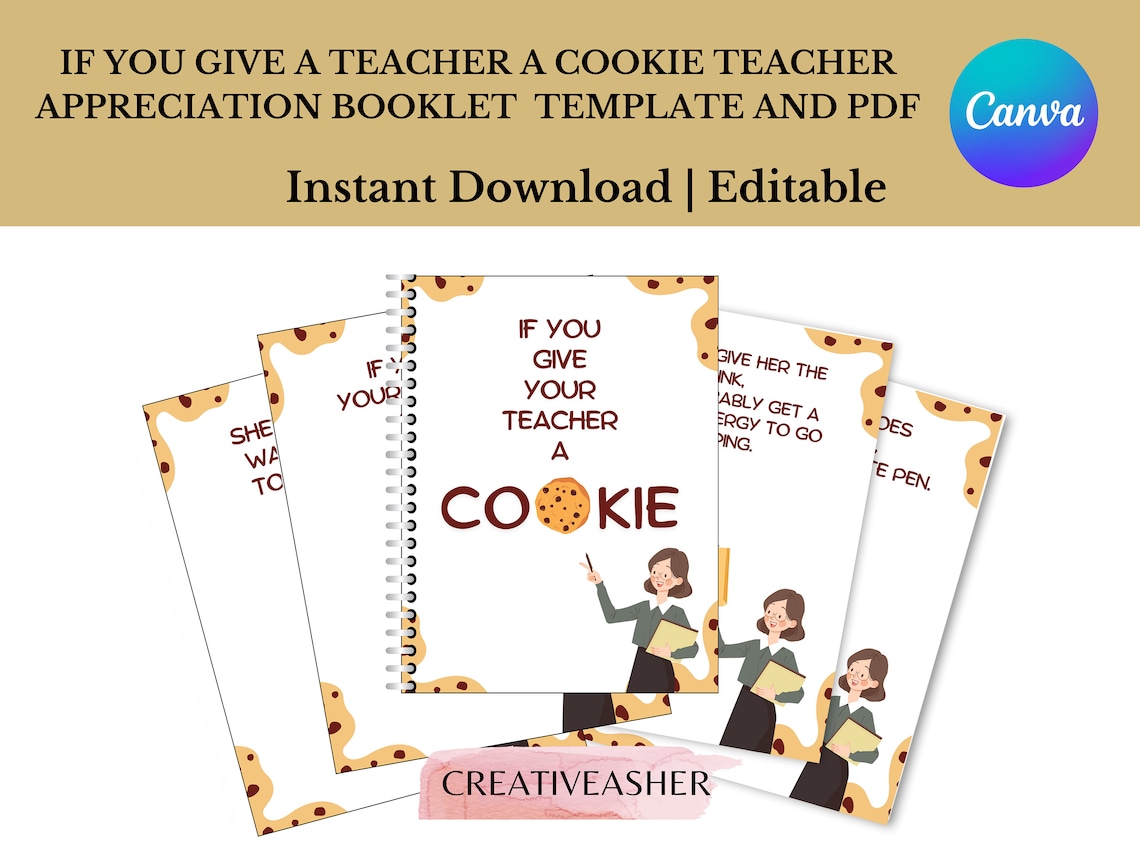 If You Give Your Teacher a Cookie Story Book Template, End of Year ...