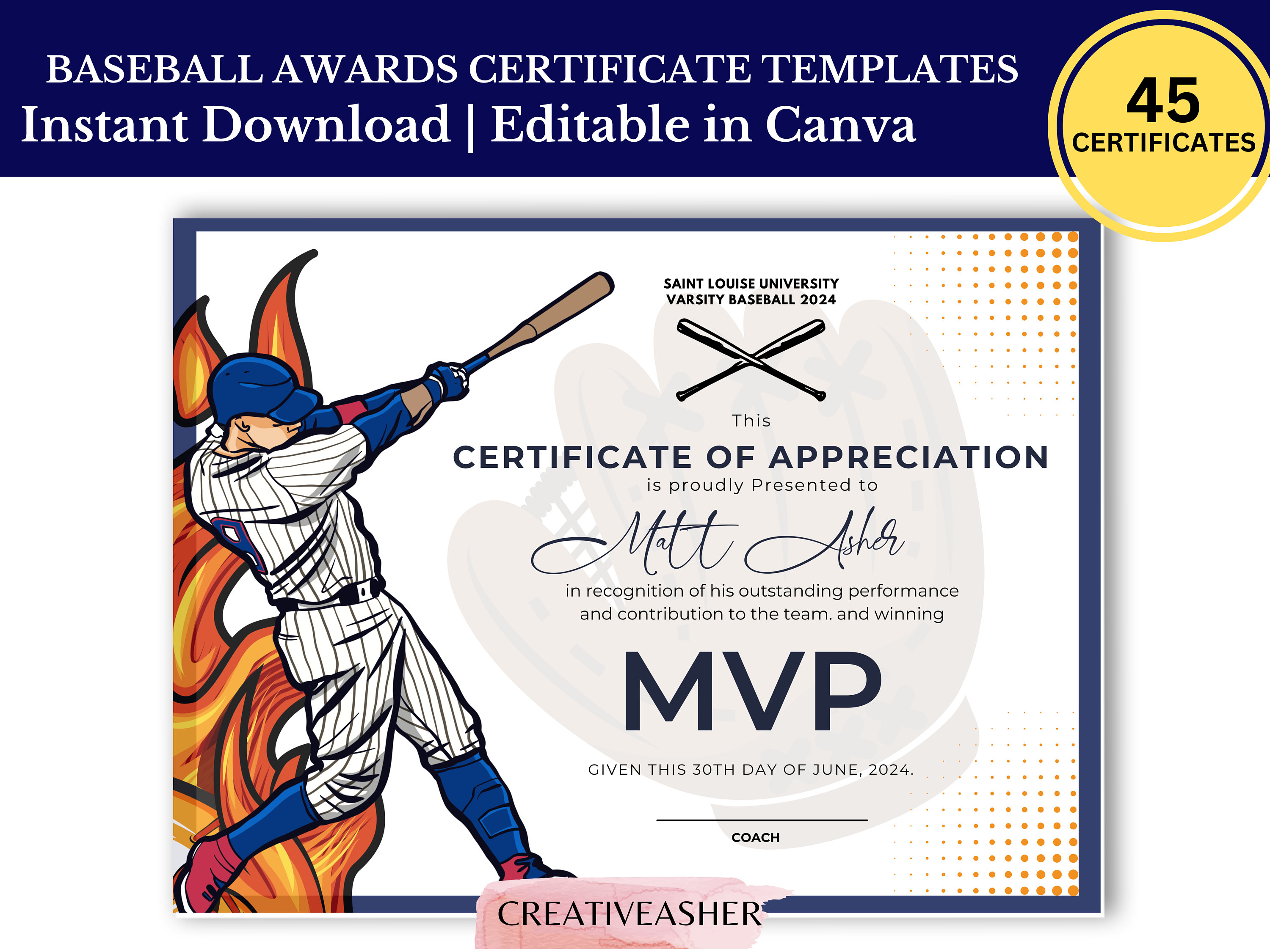 Baseball Award Certificates Template Editable, Baseball Team Party ...