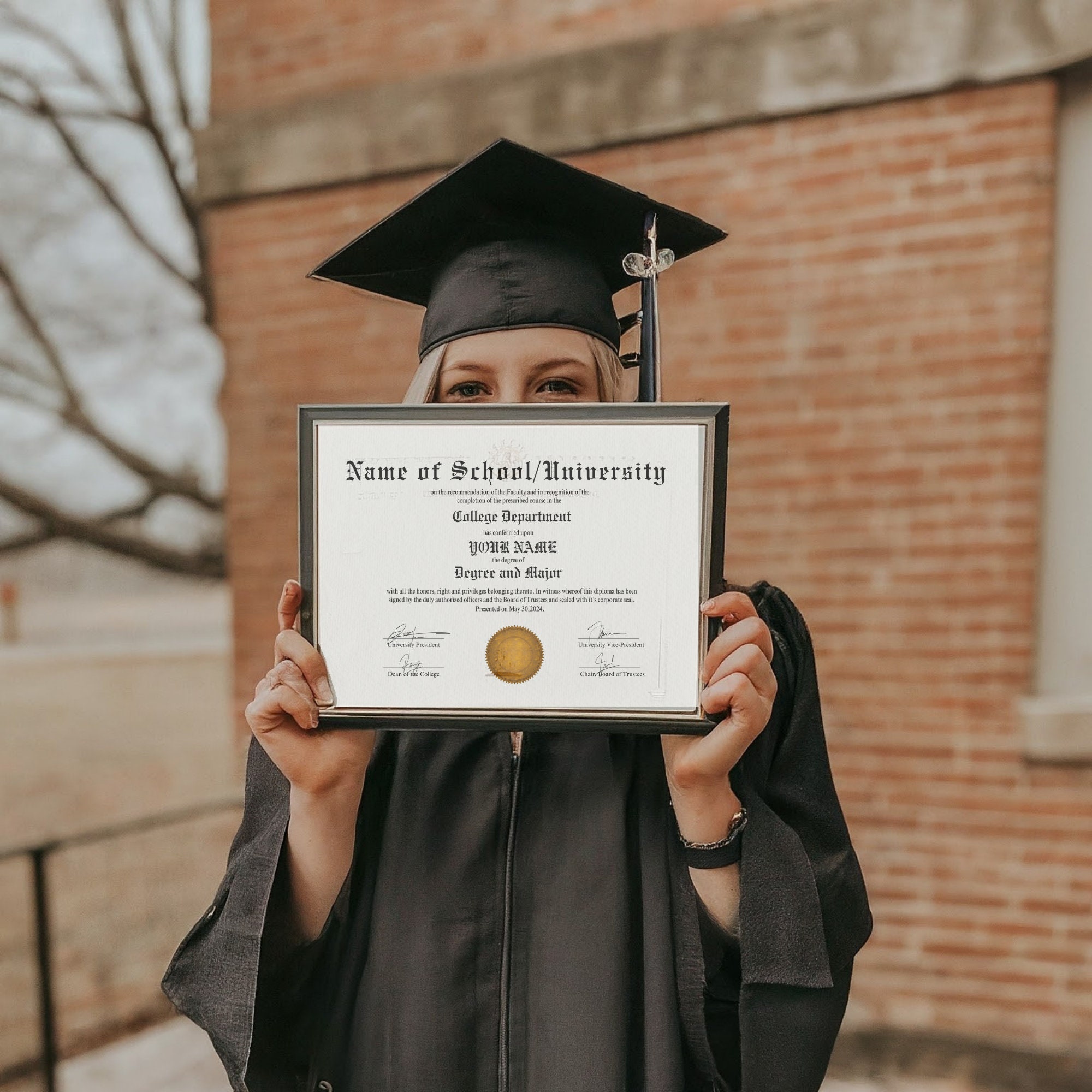 University College Degree Diploma Editable Canva Template Diploma ...