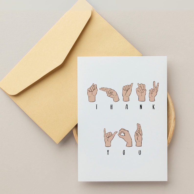 Appreciation Sign Language Thank You Card, Learn ASL, Sign Language ...