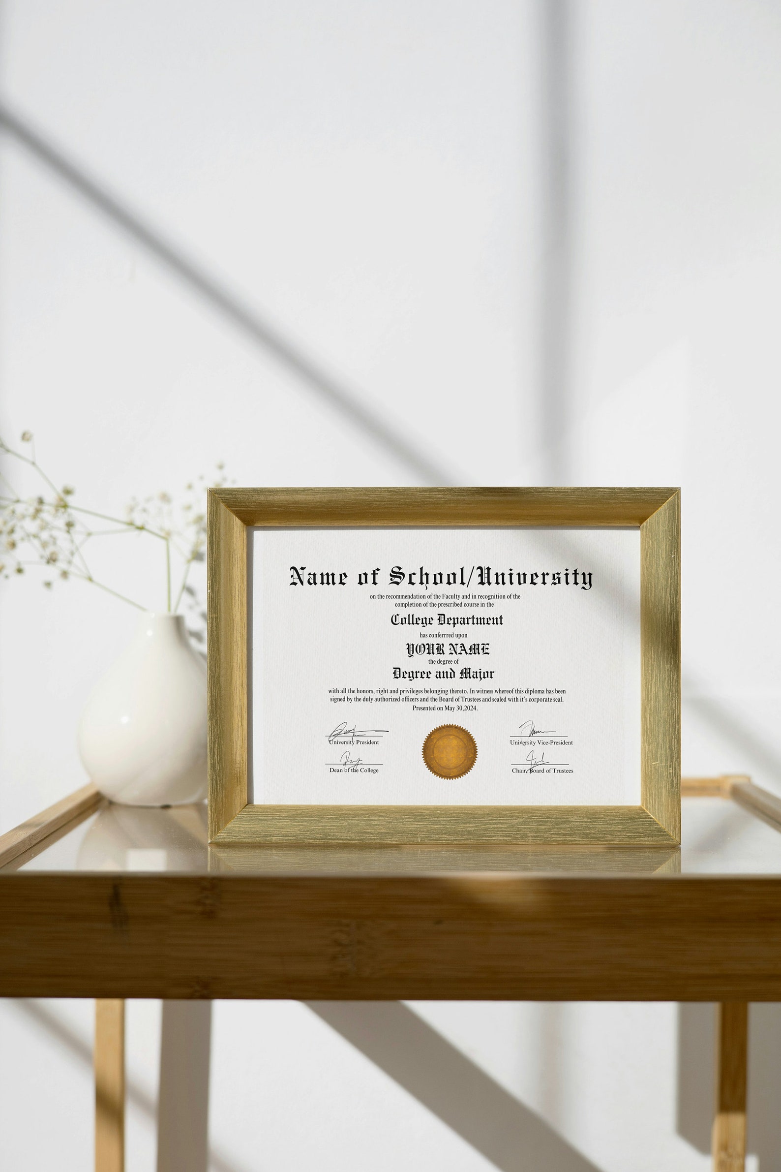 University College Degree Diploma Editable Canva Template Diploma ...