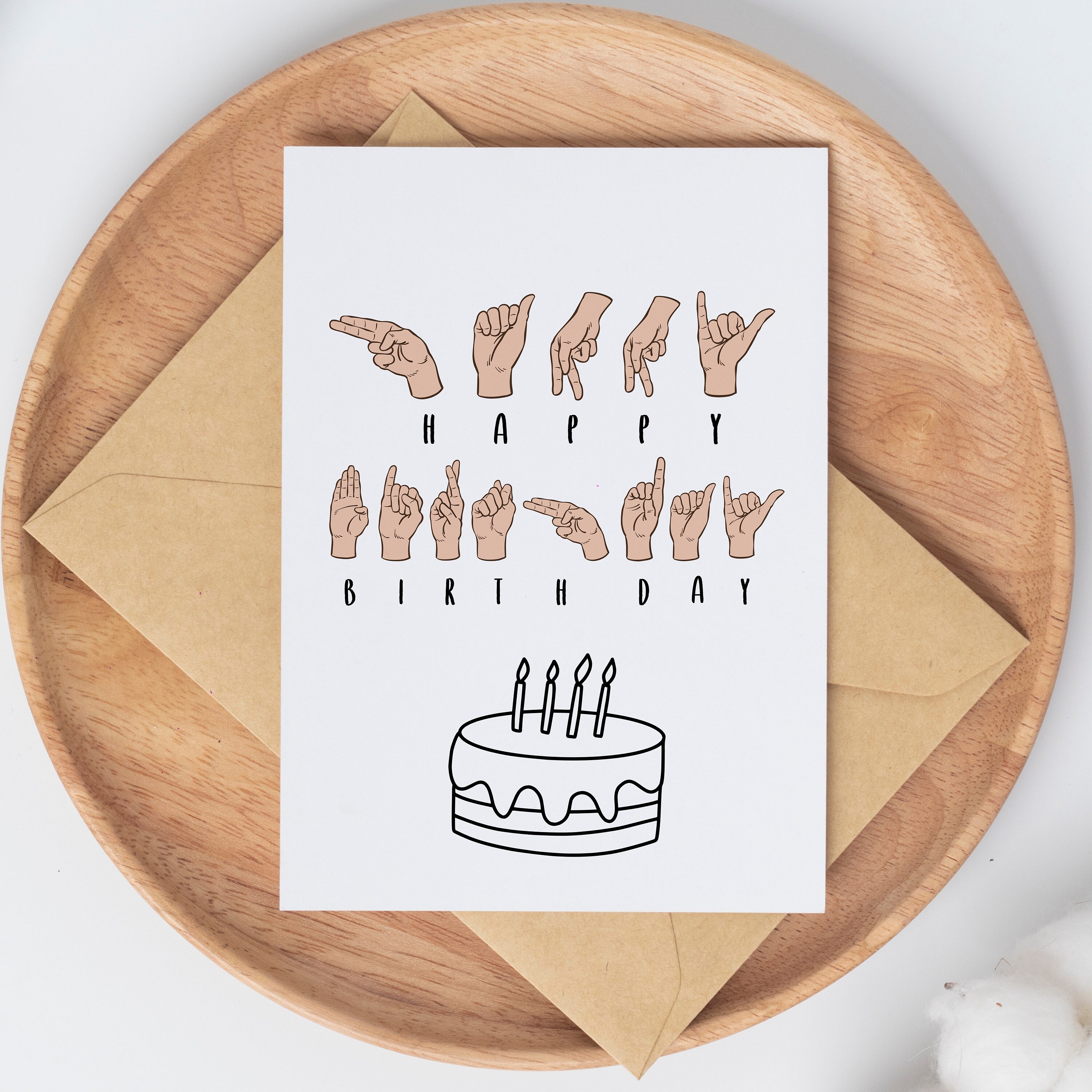 Sign Language Greetings Card for Birthday, Learn ASL, Sign Language ...