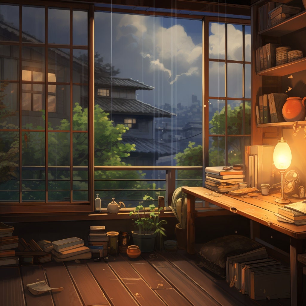 Japanese Zoom Backgrounds - Lofi Study Room Themes - Etsy