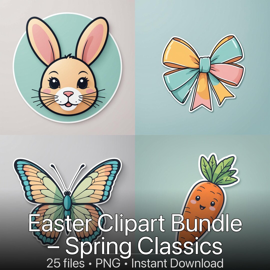 Easter Clipart Bundle – Spring Classics – 25+ PNG | Commercial Use ...