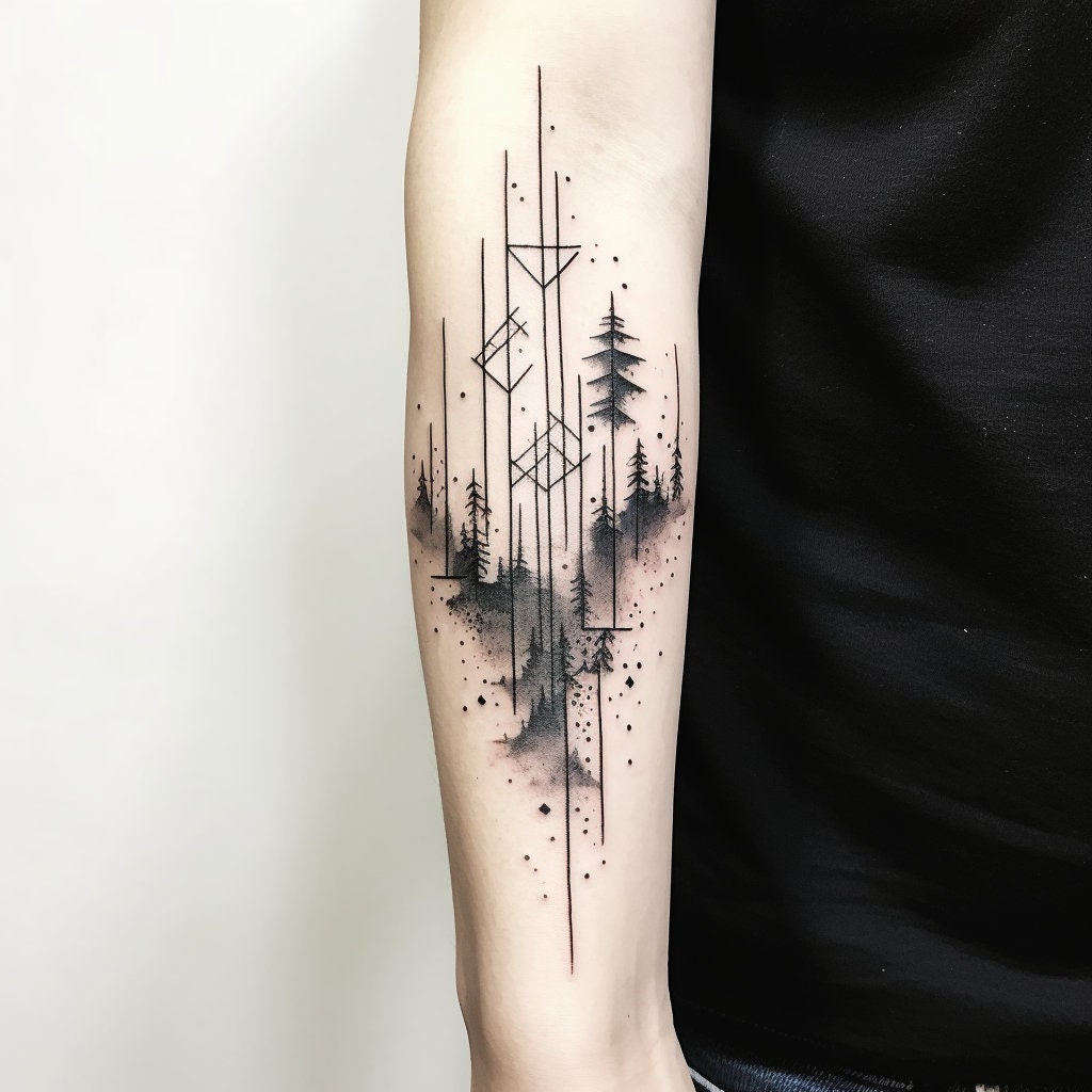 Geometric Minimal Tattoo Ideas - Nature Themed - Etsy