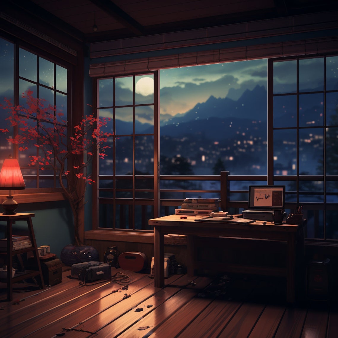 Japanese Zoom Backgrounds - Lofi Study Room Themes - Etsy