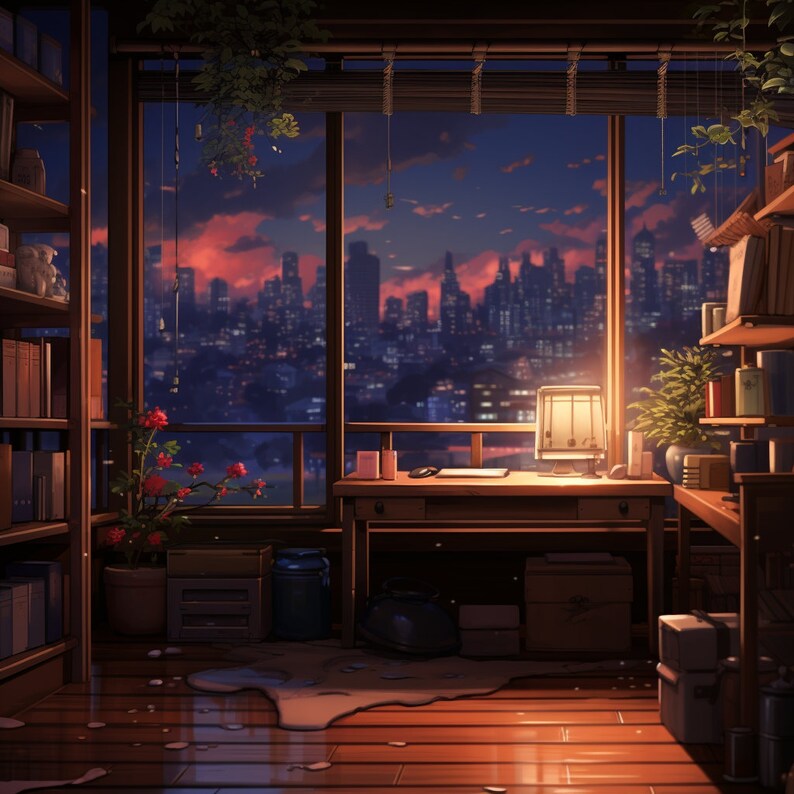 Japanese Zoom Backgrounds - Lofi Study Room Themes - Etsy