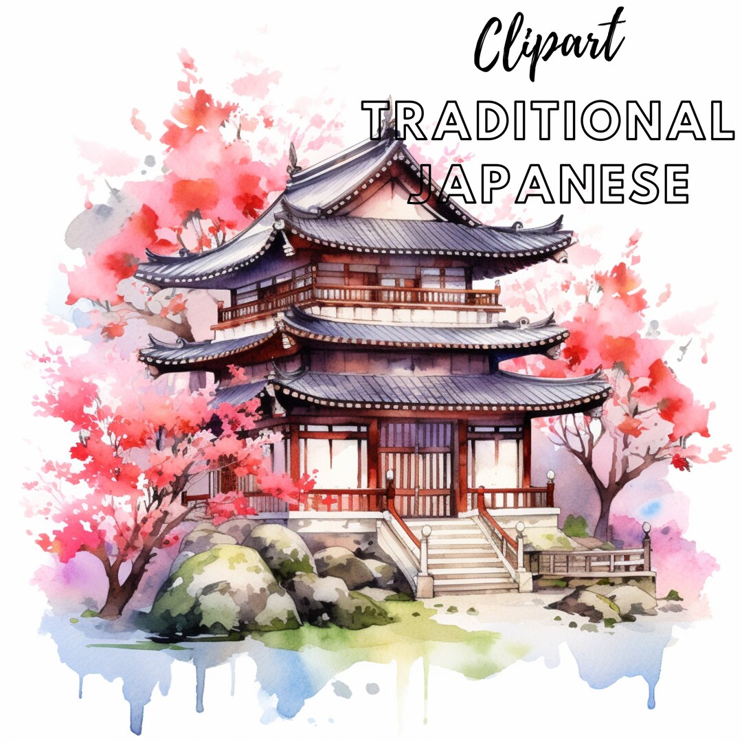 12 Traditional Japanese Clip Art Watercolour - Etsy