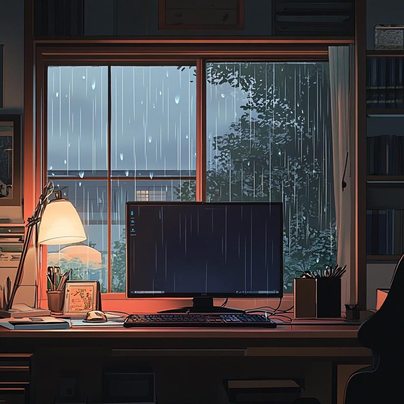Video Call Backgrounds - Raining Inside: Anime Themed Zoom, Teams ...