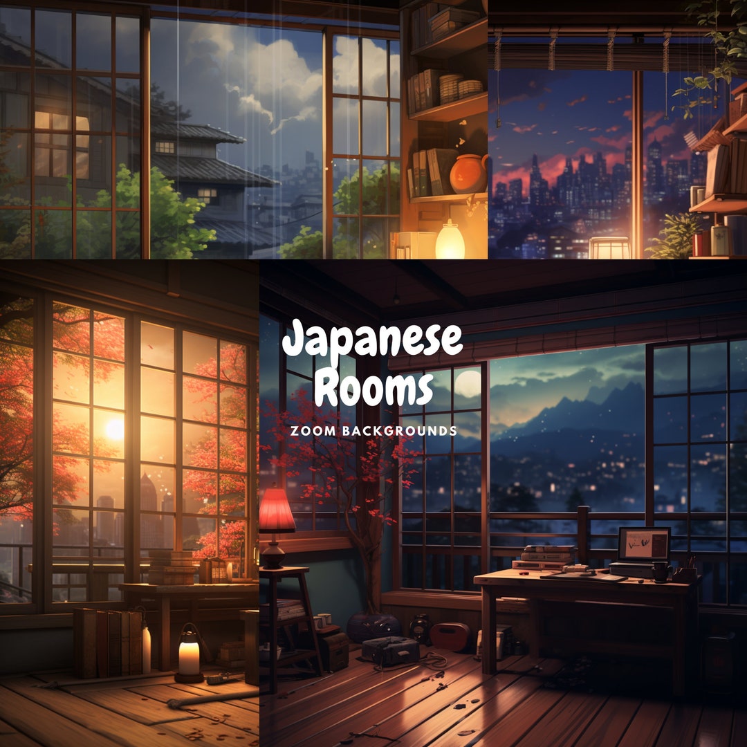 Japanese Zoom Backgrounds - Lofi Study Room Themes - Etsy