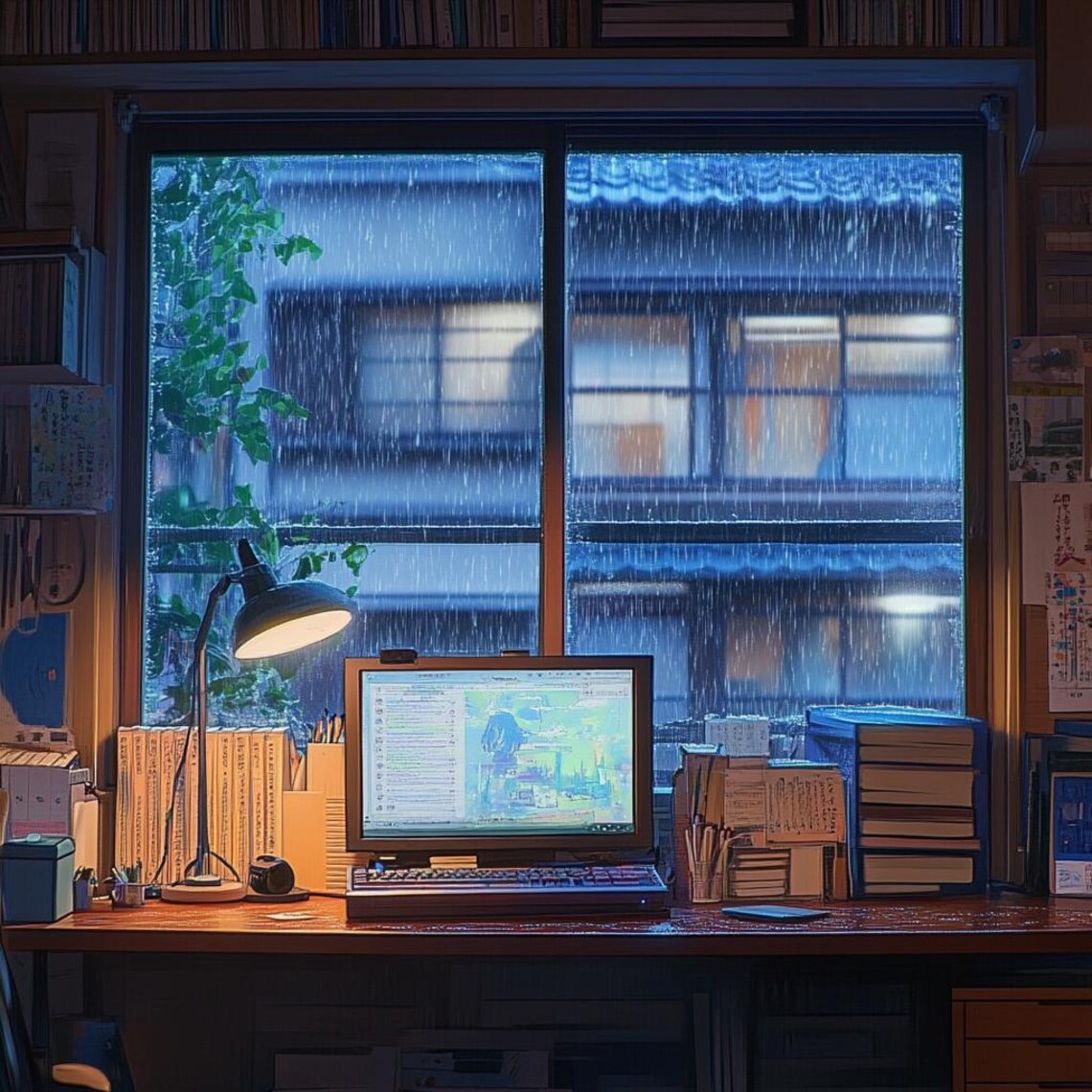 Video Call Backgrounds - Raining Inside: Anime Themed Zoom, Teams ...