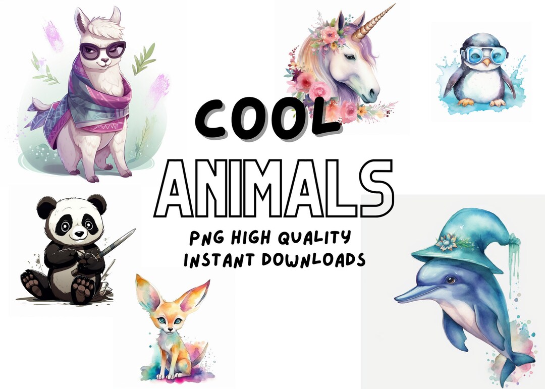 Cool Animals Clip Art - Etsy