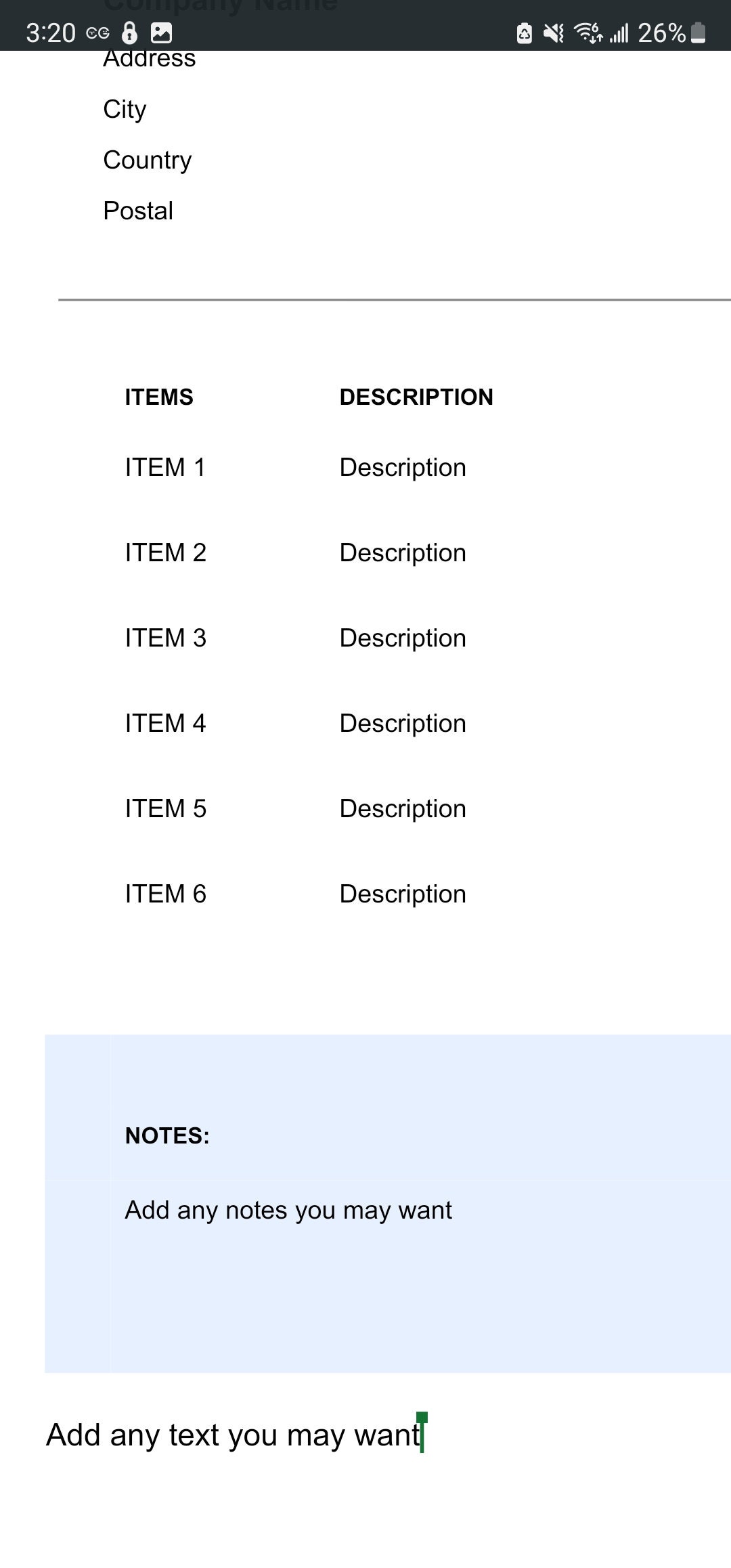 Editable Invoice Template - Etsy