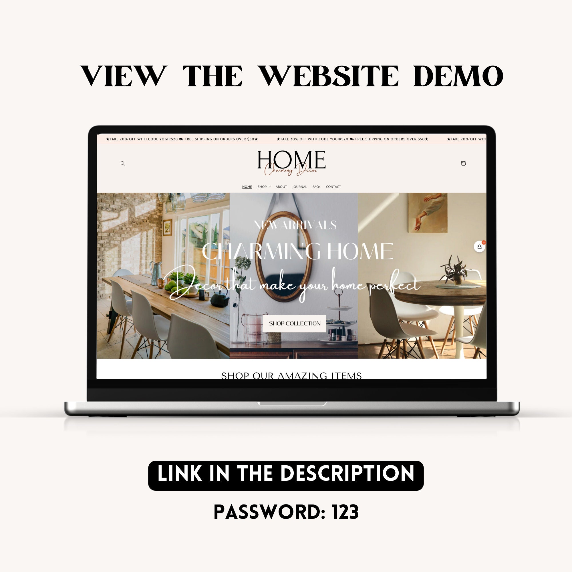 HOME Decor & Furniture Shopify Theme Beige and Pink Colors Customizable ...