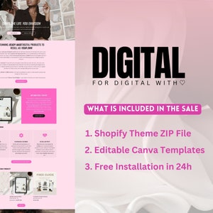 Feminine & Pink Shopify Theme for Selling Digital Products, Ecommerce ...