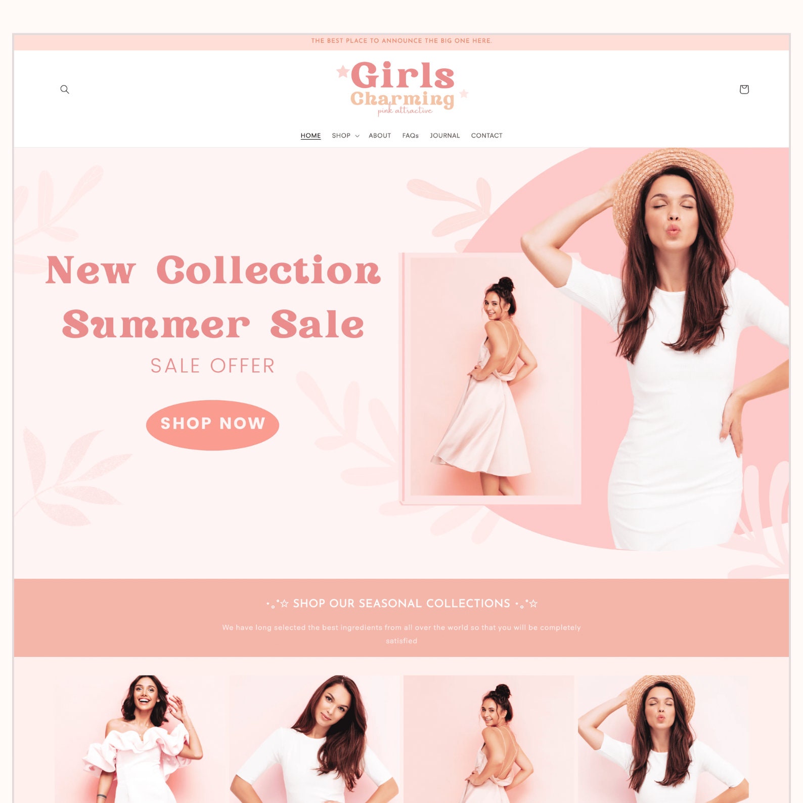 GIRLS - Bright Pink Styled Shopify Fashion Theme | Customizable ...