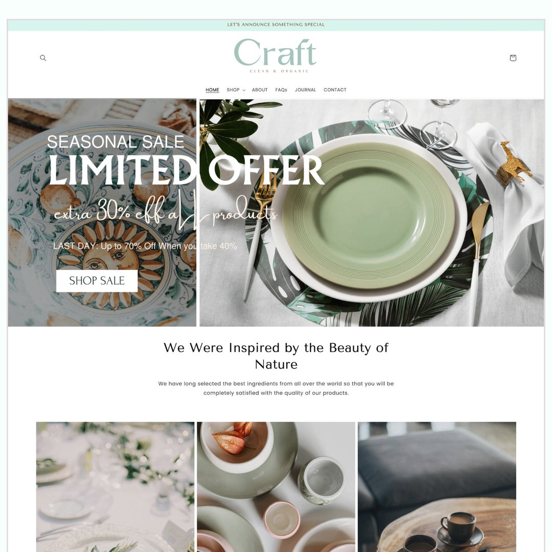 CRAFT - Theme for Craft Store | Clean Design in Green and White Tones ...