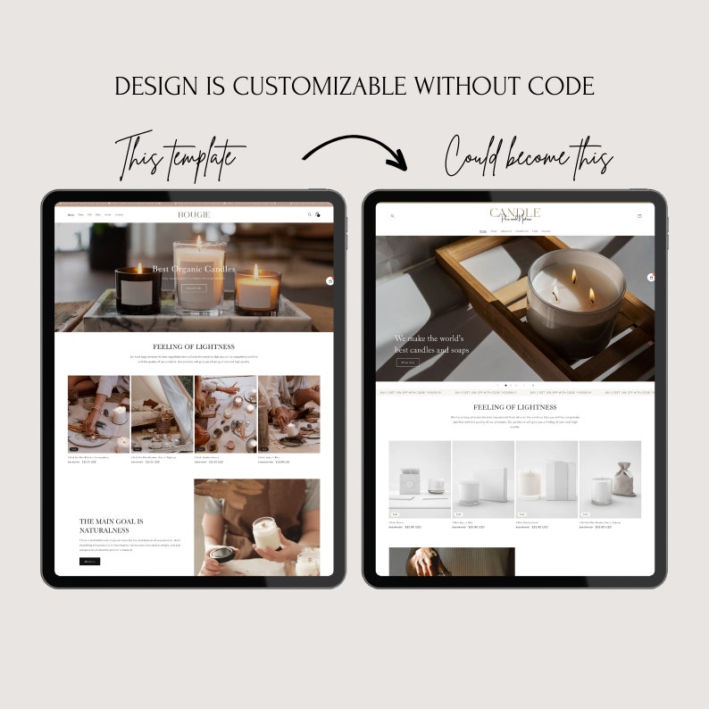 BOUGIE Clean Candle Shopify Theme Beauty Shopify Template Premade ...