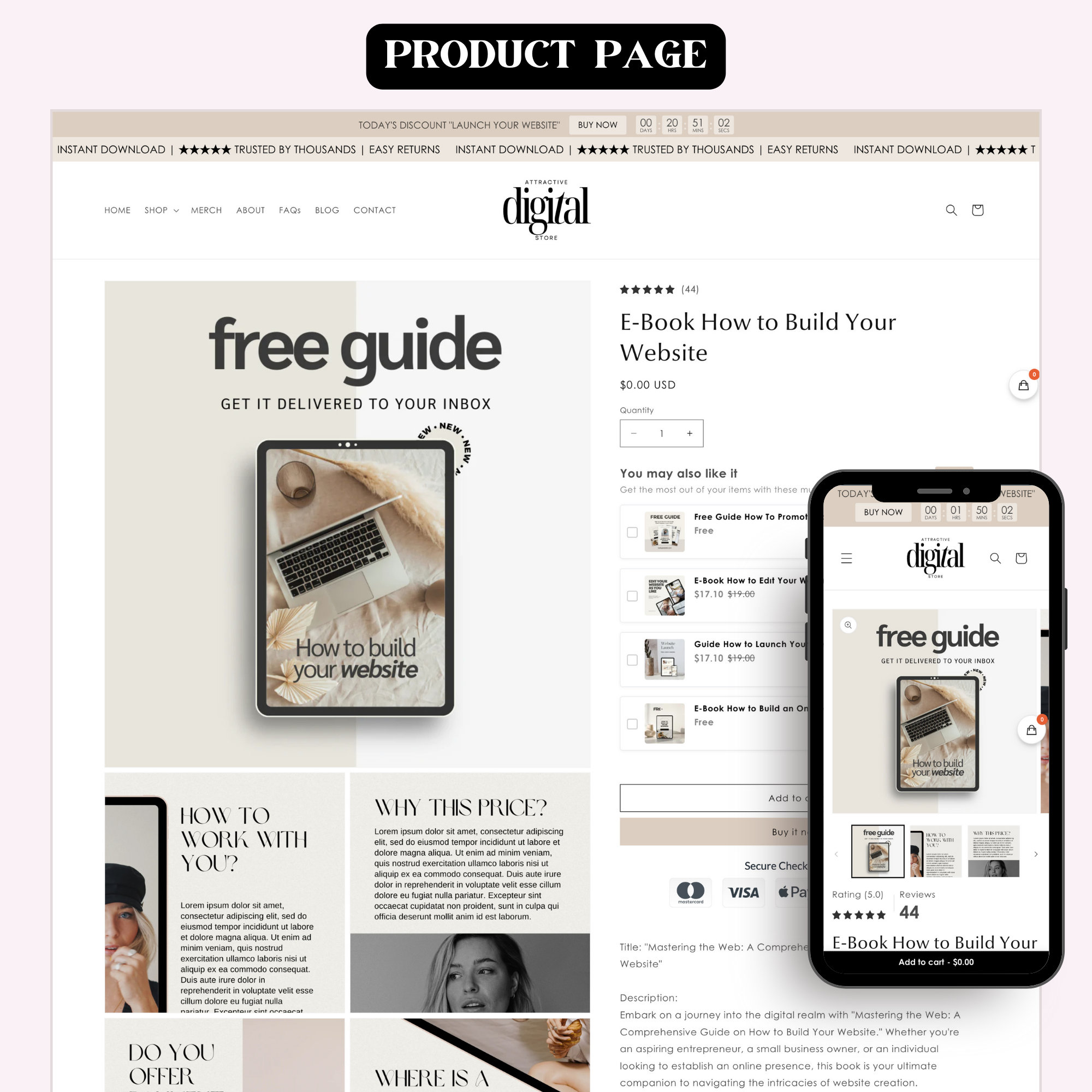 Beige Shopify Theme: 30 MRR Digital Products, Editable Canva Templates ...