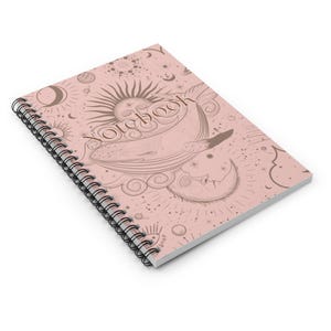 Sun and Moon Spiral Notebook - Ruled Line, Pastel Mystical Journal ...