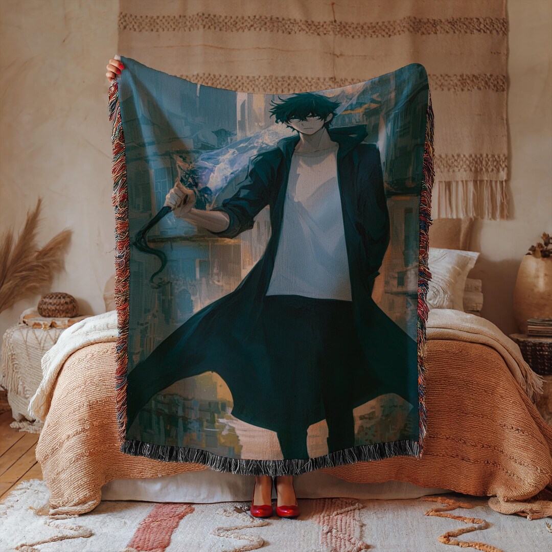 Solo Leveling Blanket, Sung Jinwoo, Manga Hunter Throw, Retro Anime ...